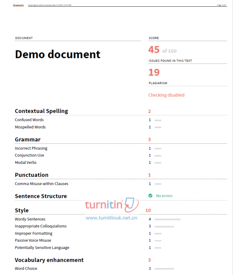 Grammarly报告怎么看？ | Turnitin英文论文查重